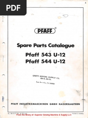 Pfaff Spare Parts Catalogue Pdf | Reviewmotors.co