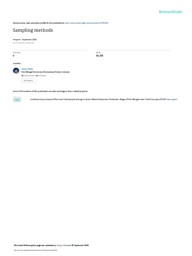 Sampling Methods | PDF | Sampling (Statistics) | Randomness