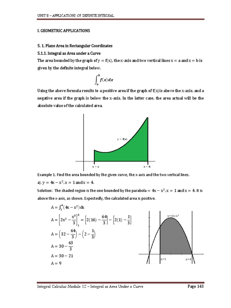 Integral As Area Under A Curve | Download Free PDF | Area | Integral