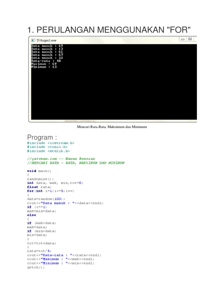 Contoh Program Perulangan | PDF