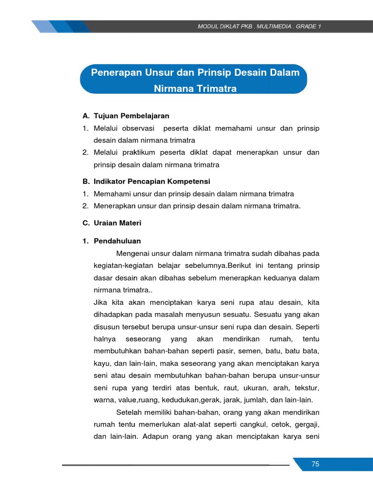 Prinsip Desain dalam Nirmana Trimatra | PDF