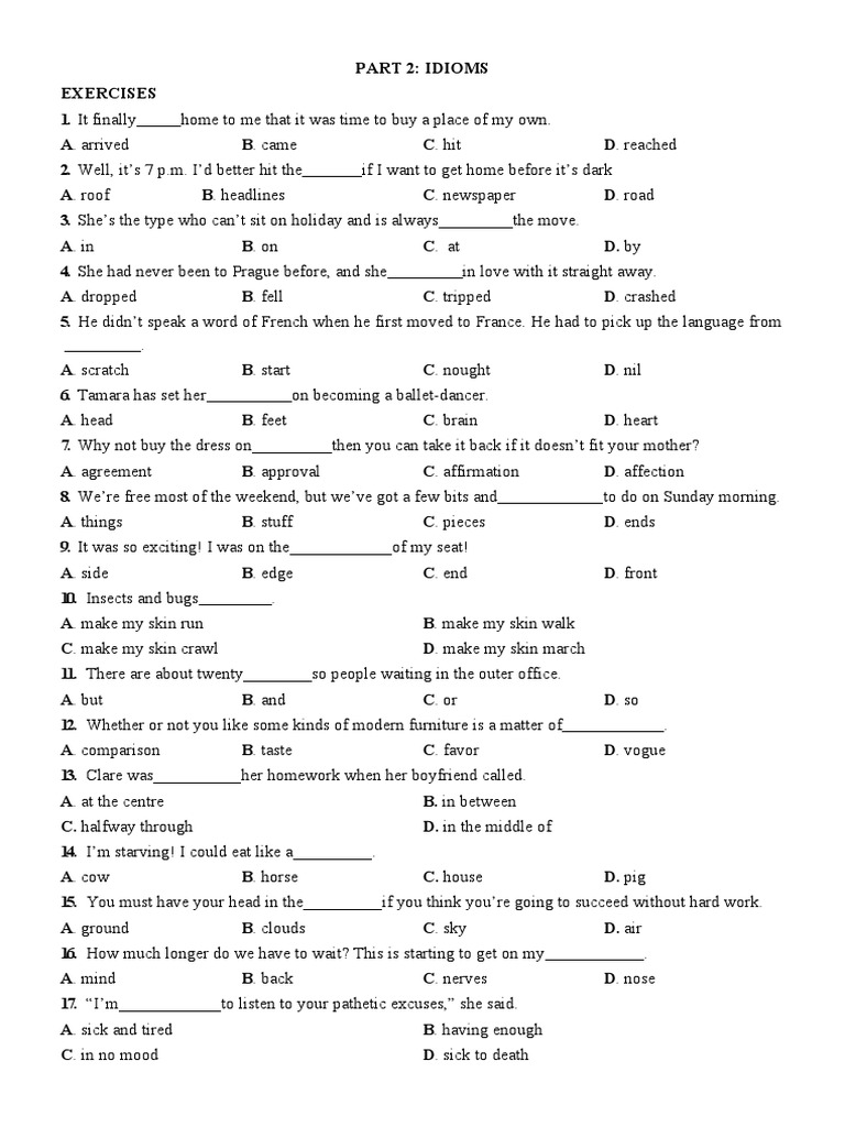 Part 2 - Idioms | PDF | Arm