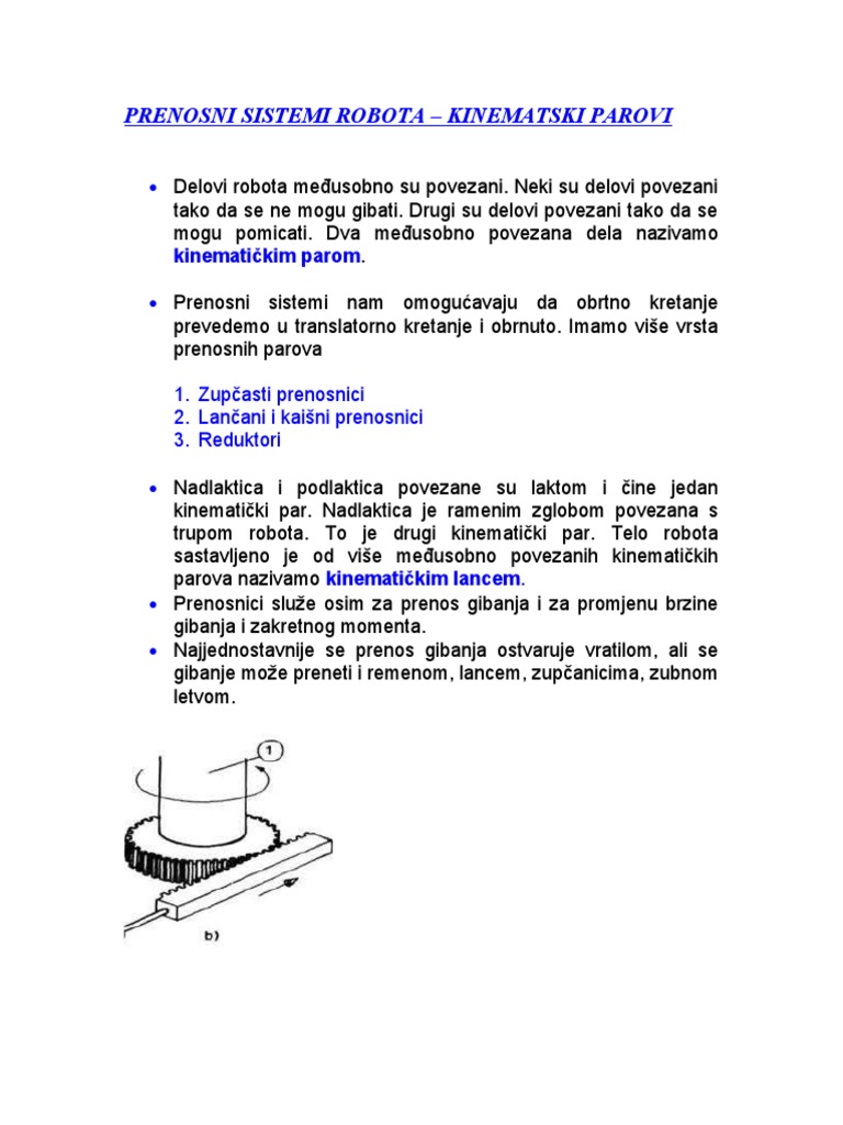 Prenosni Sistemi Robota | PDF