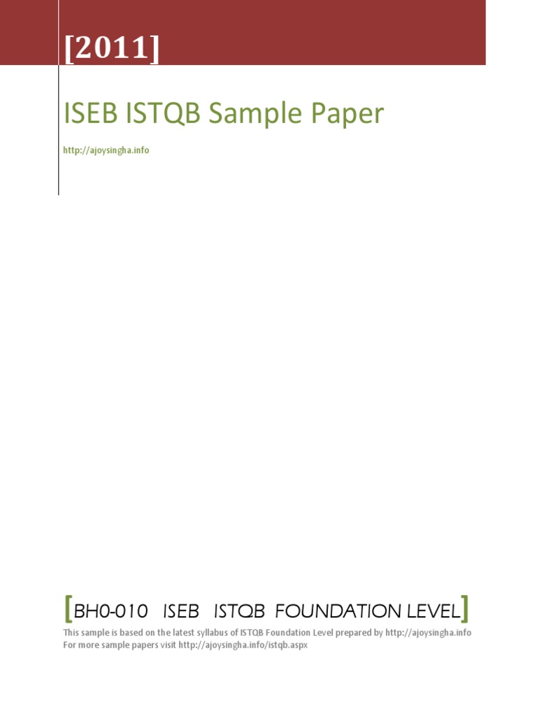 ISEB ISTQB Sample Paper: An In-Depth Look at the Latest ISTQB ...