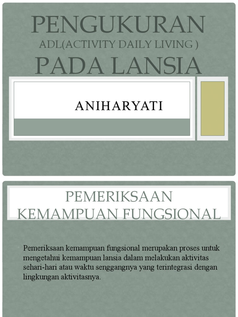 ADL Pada Lansia | PDF