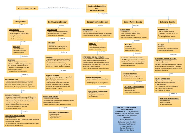 B1M5C1 Concept Map | PDF | Psychosis | Schizophrenia