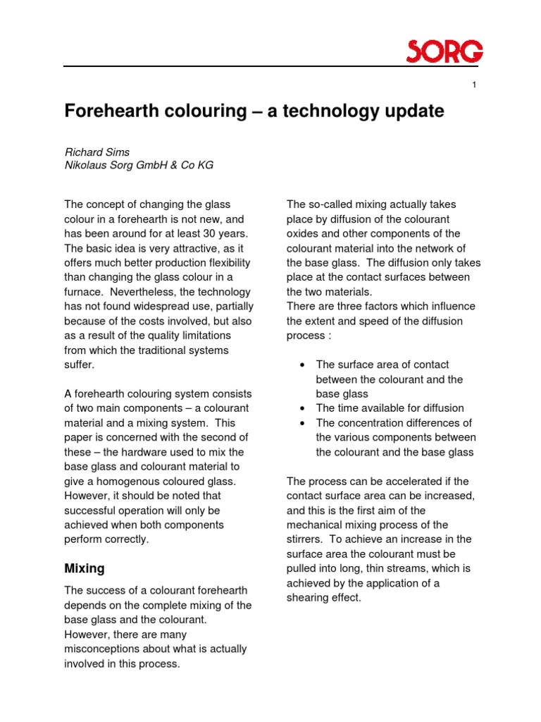 Forehearth Colouring | PDF | Glasses | Diffusion