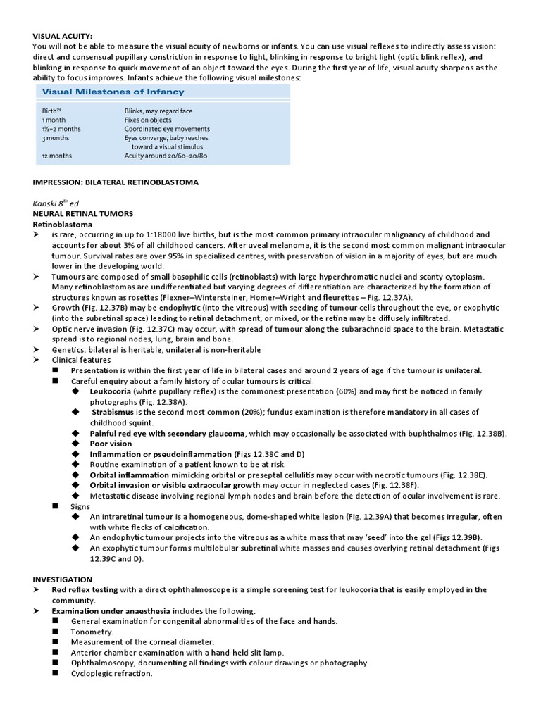 Ophtha Notes | PDF | Radiation Therapy | Metastasis