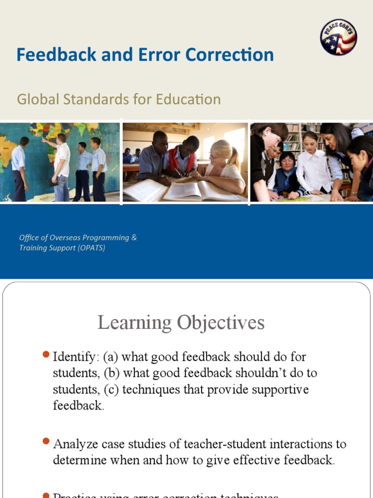 Feedback and Error Correction: Global Standards For Education | PDF ...