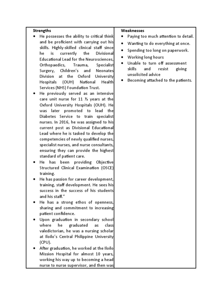 Swot | PDF | Nursing | National Health Service