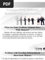 Learners With Difficulty Remembering and Focusing | PDF | Memory | Attention