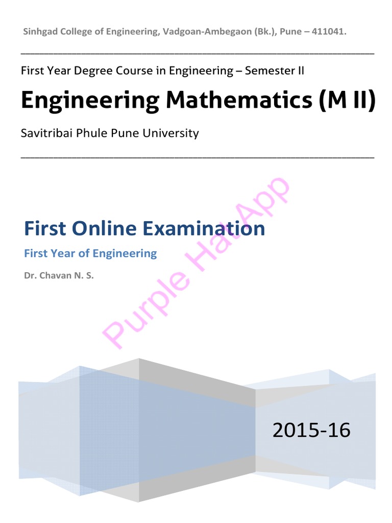 Unit 1 2 MCQ EM2 SPPU | PDF | Equations | Elementary Mathematics