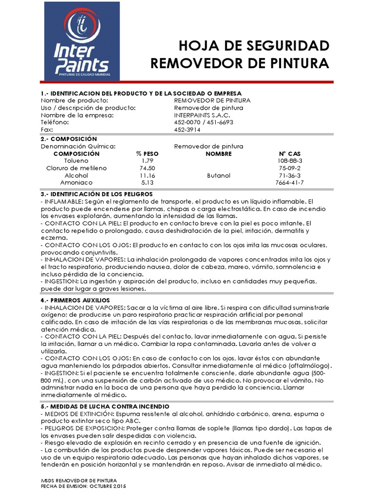 2.19.2 MSDS - Removedor - de - Pintura | PDF