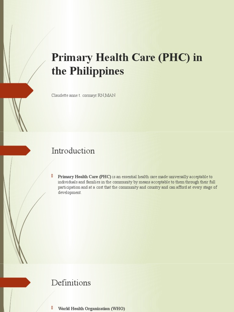 Primary Health Care (PHC) in The Phil | PDF | Public Health | Health Care
