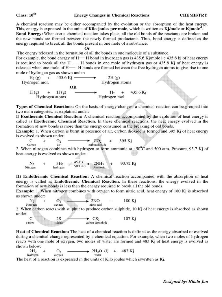 Energy Changes in Chemical Reactions | PDF | Rust | Anode