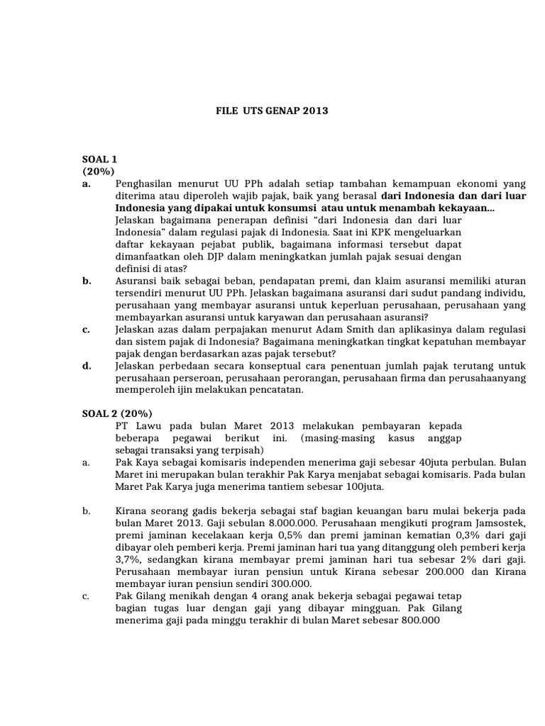 Rahmania Arunita 1901036135 - Perpajakan1 - FILE UTS GENAP 2013 | PDF