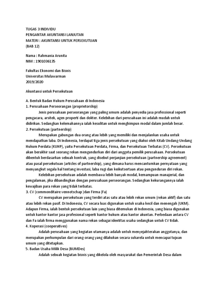 Akuntansi Persekutuan: Panduan Lengkap | PDF