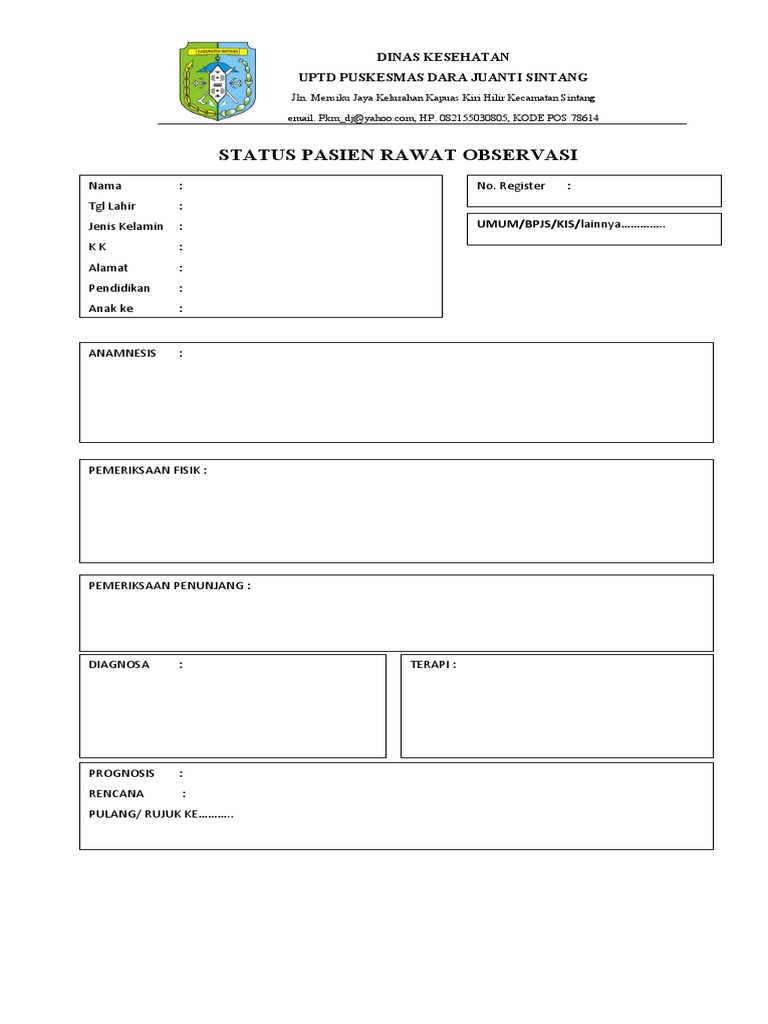 Status Pasien Rawat Observasi Sintang | PDF