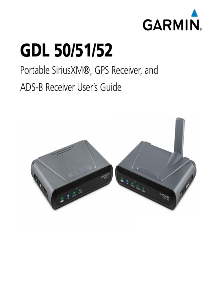 Portable Siriusxm®, Gps Receiver, and Ads-B Receiver User'S Guide | PDF ...