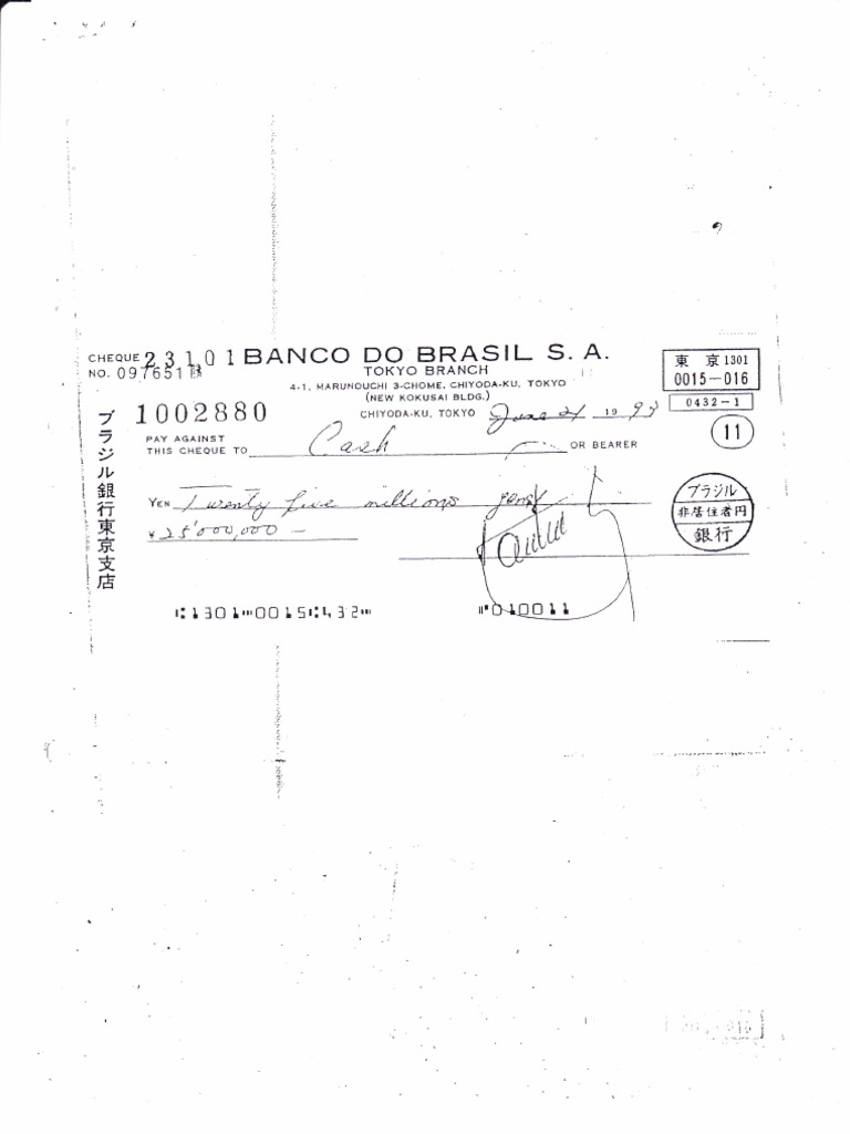 Banco Do Brasil Cheque | PDF