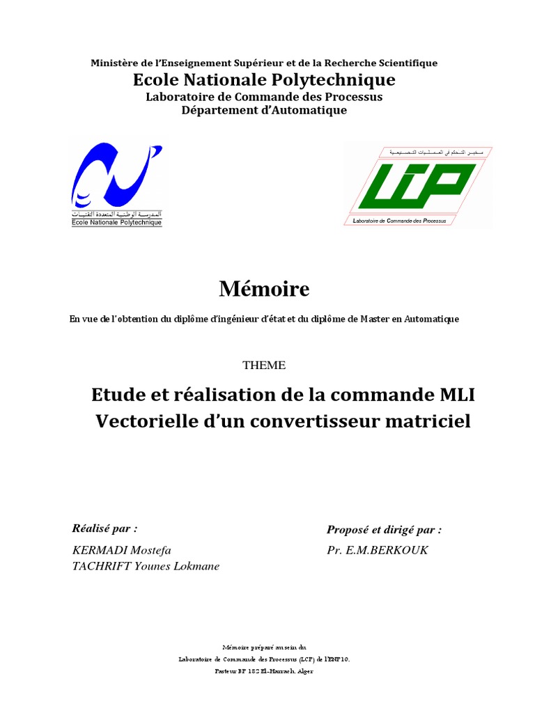 Commande MLI Vectorielle d'un Convertisseur | PDF | Onduleur ...