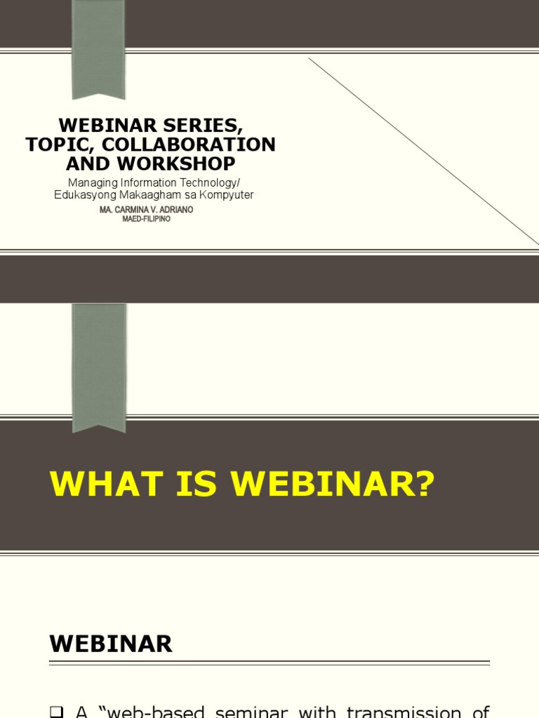 Webinar Series, Topic, Collaboration and Workshop | PDF | Web ...