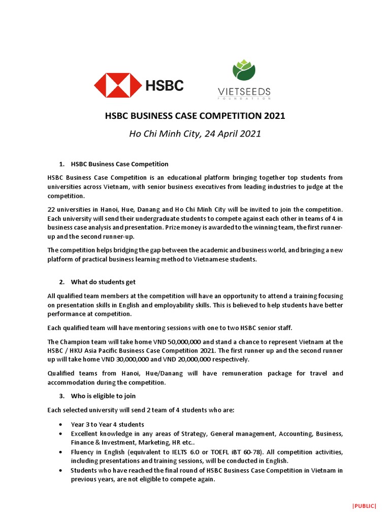 HSBC Business Case Competition 2021: Ho Chi Minh City, 24 April 2021 ...