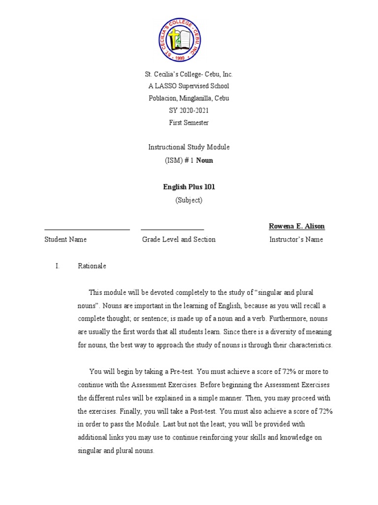 Module 1 Noun | PDF | Grammatical Number | Plural