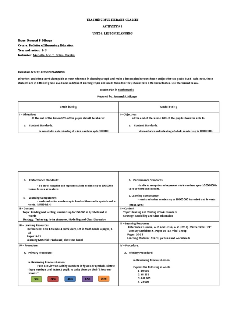 Teaching Multigrade Classes | Download Free PDF | Lesson Plan | Teaching