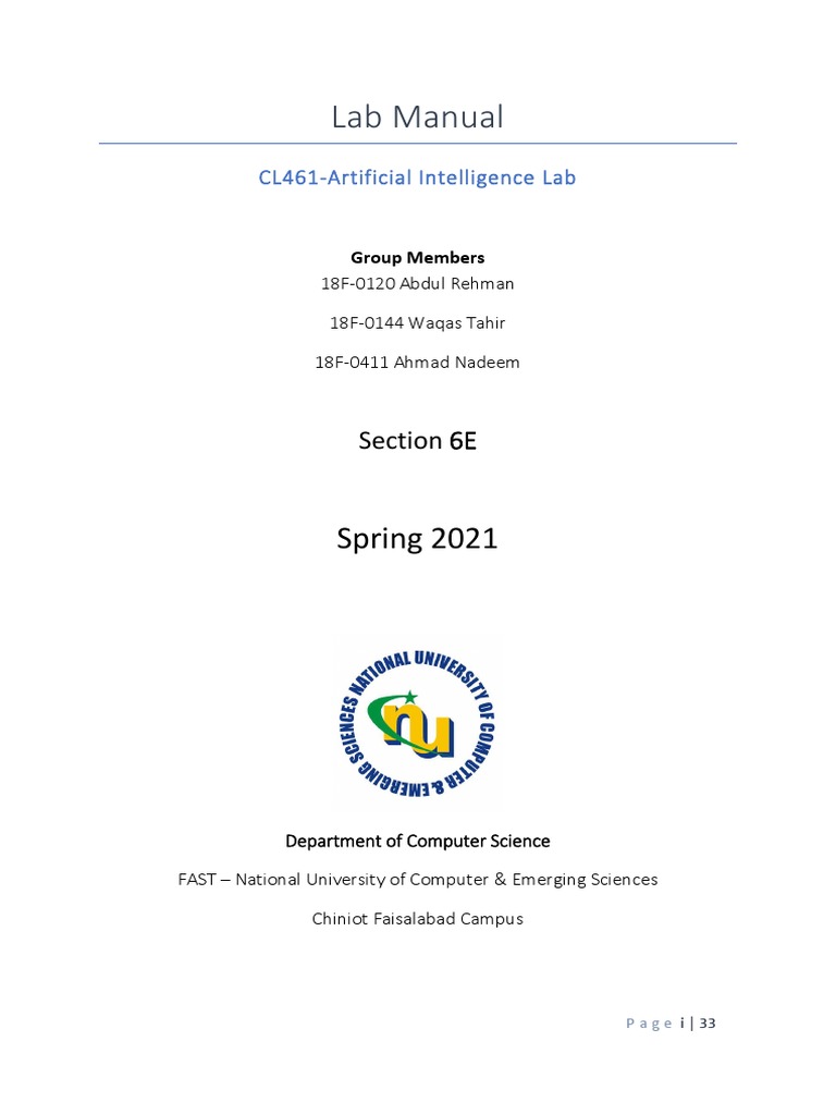 Lab Manual: Spring 2021 | PDF | Computer Programming | Computing