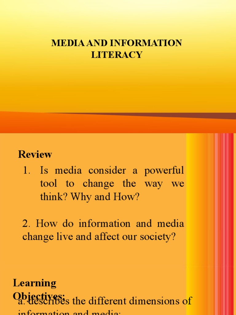 Media and Information Literacy | PDF | Multimedia | Information