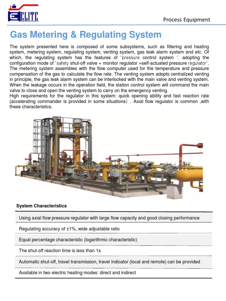 Gas Metering & Regulating System | PDF | Flow Measurement | Valve