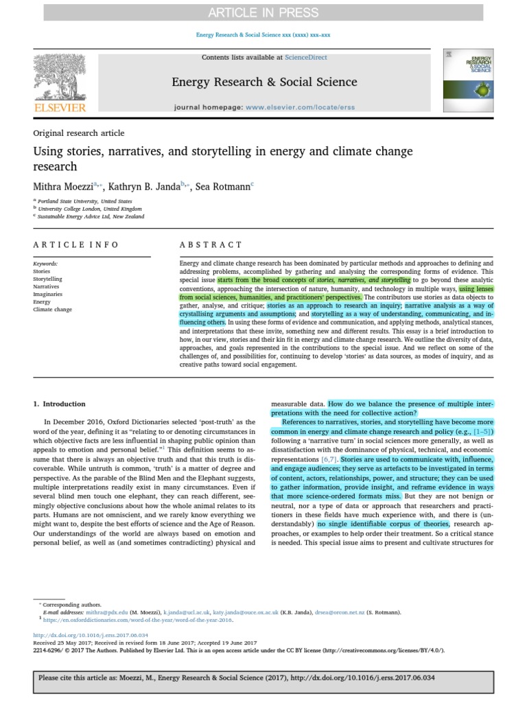 Energy Research & Social Science: Mithra Moezzi, Kathryn B. Janda, Sea ...