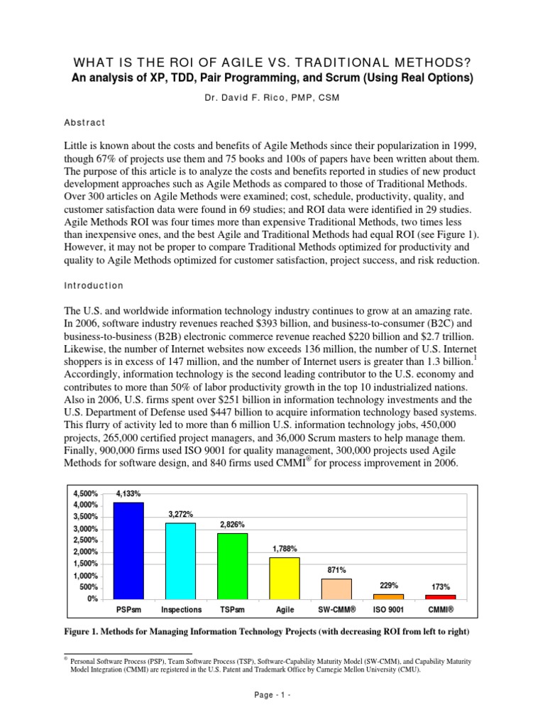 What Is The Roi of Agile vs. Traditional Methods? | PDF | Agile ...