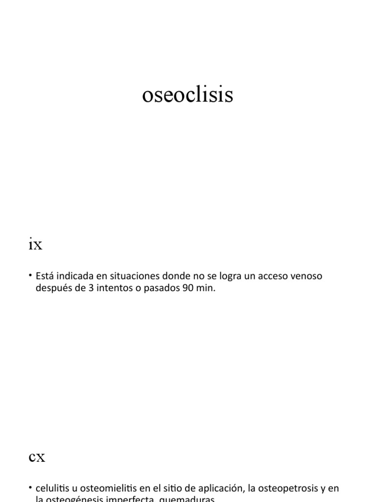 Osteoclisis | PDF | Medicina CLINICA | Especialidades Medicas