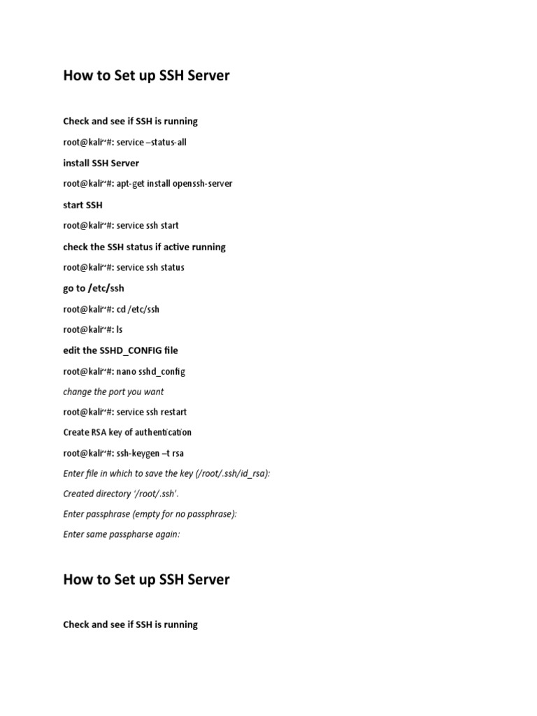 SSH Server Setup Guide | PDF | Information Technology Management ...