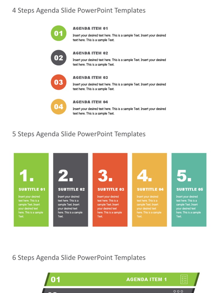 PowerPoint Agenda Slide Templates | PDF | Software | Office Software