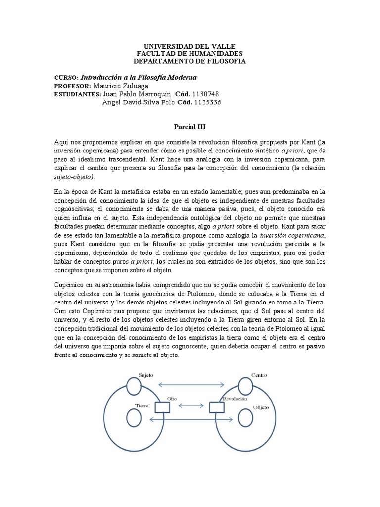 Giro Copernicano | PDF | Immanuel Kant | Conocimiento