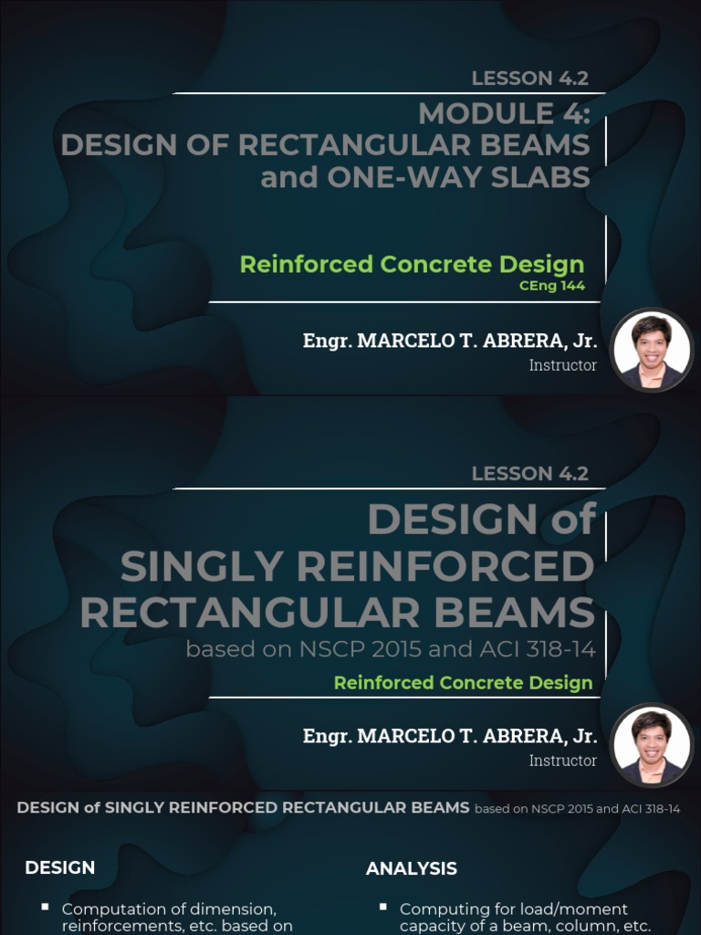 4.2 - Design of Singly Reinforced Rectangular Beams Based On NSCP 2015 and Aci 318-14 | PDF ...
