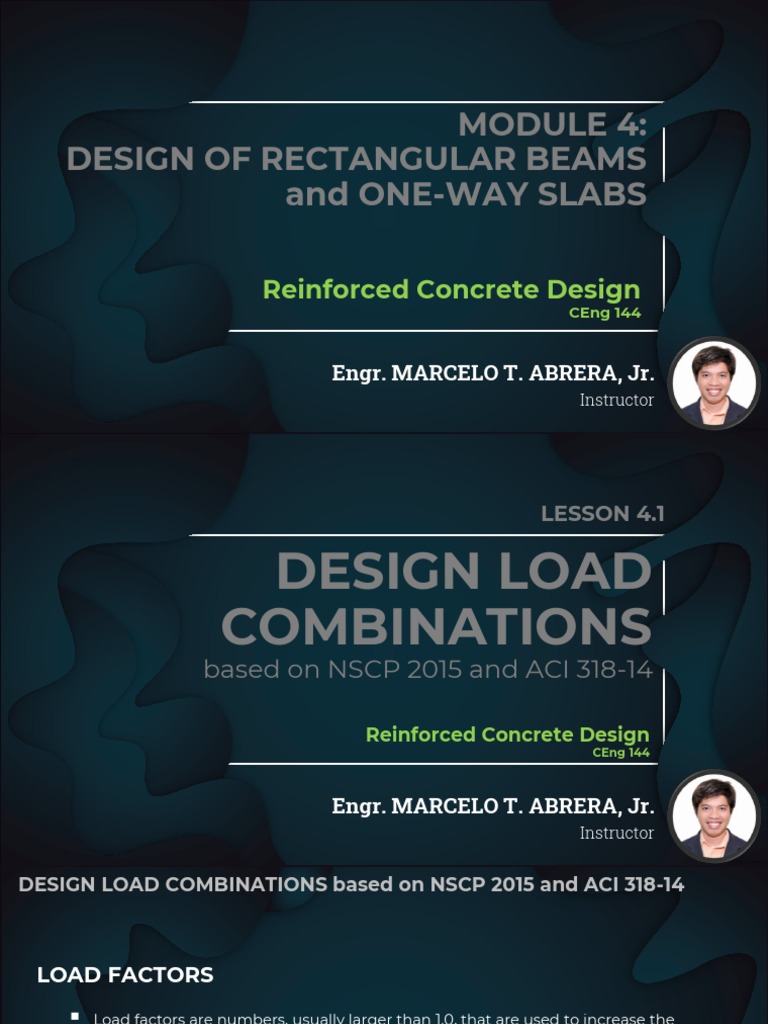 4 1 Design Load Combination Pdf Beam Structure Reinforced