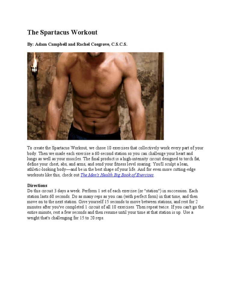 The Spartacus Workout | PDF | Physical Exercise | Recreation