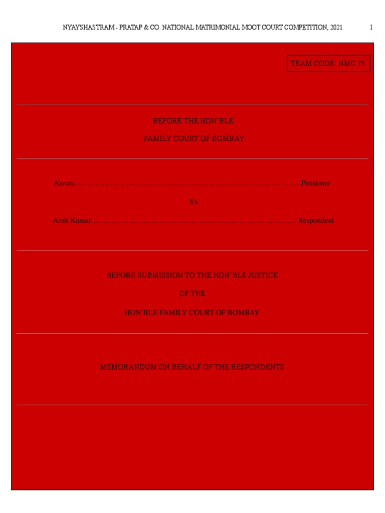 Respondents MEMO | PDF | Divorce | Marriage