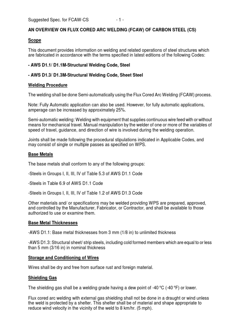 Fcaw CS | PDF | Construction | Welding