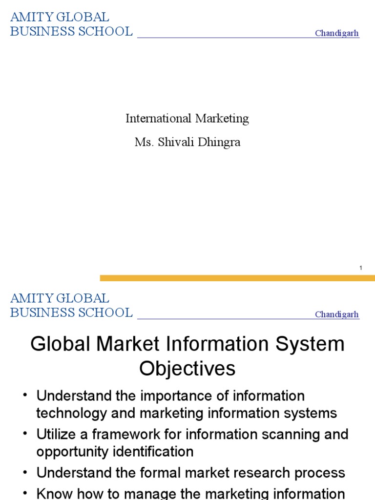 Amity Global Business School: International Marketing Ms. Shivali ...
