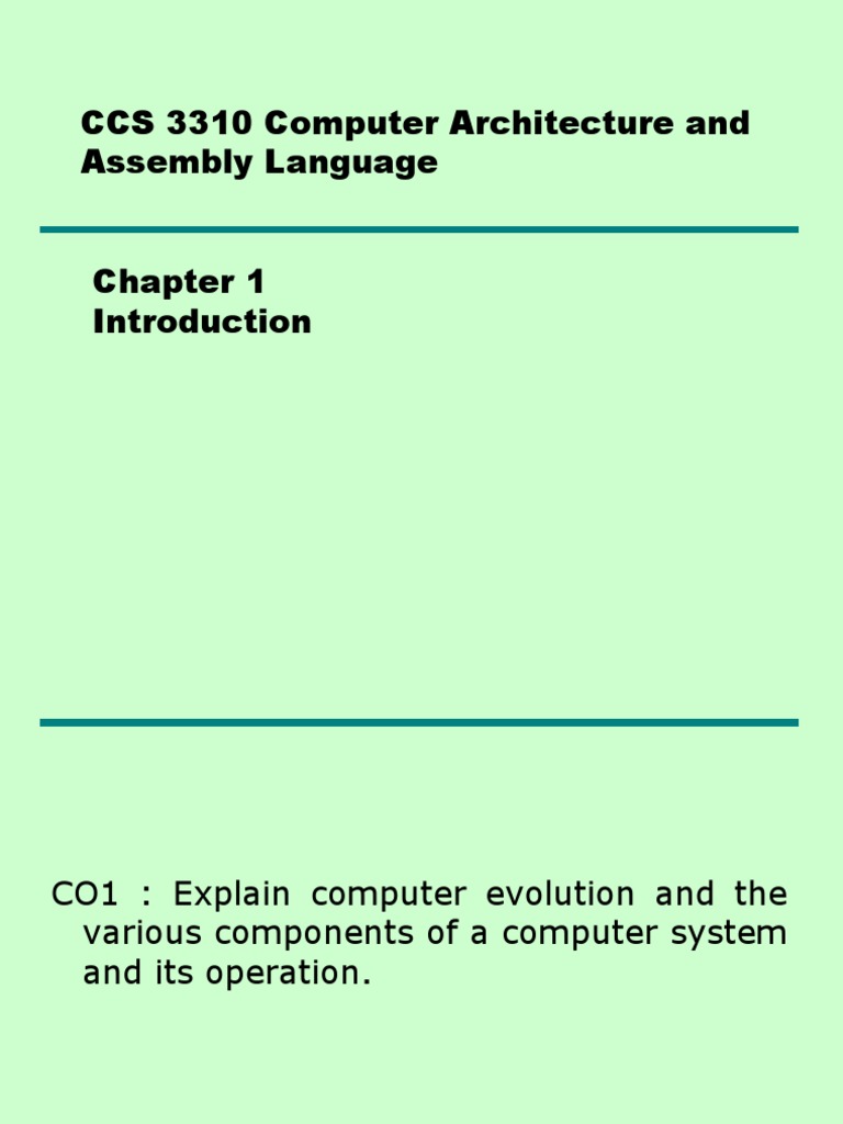 Co1 Chapter 1 Introduction Download Free Pdf Input Output Central Processing Unit