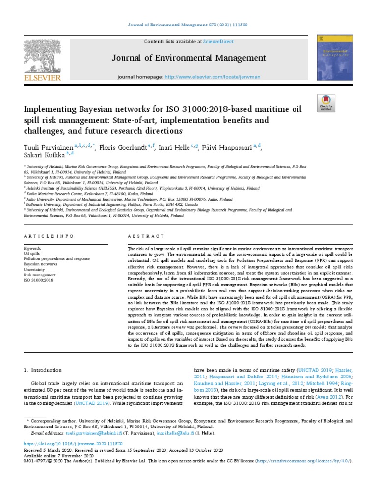 Journal of Environmental Management | PDF | Risk | Risk Management