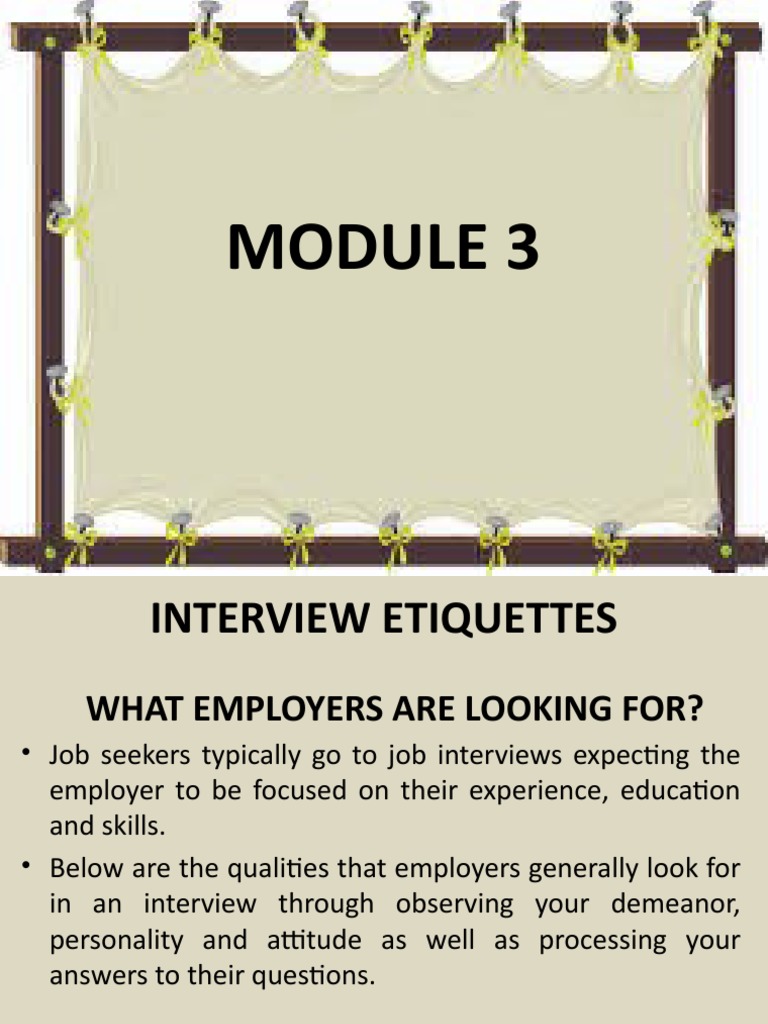 Module 3 | PDF | Job Interview | Interview