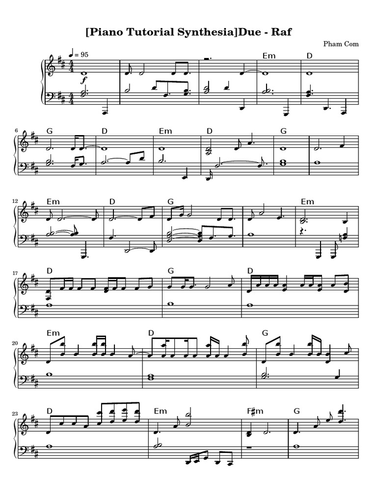 (Piano Tutorial Synthesia) Due - Raf | PDF