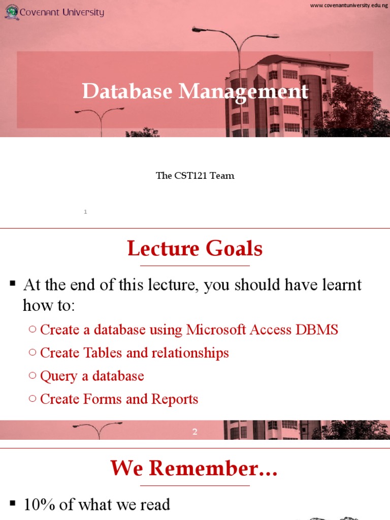 CST121 Database Management With Access-Week4, 5 6 | PDF | Databases ...