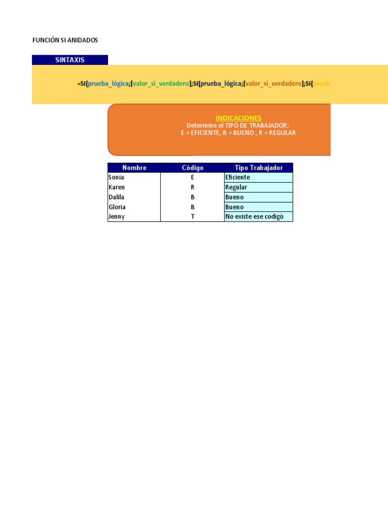 Función SI Anidados en Excel: Ejemplos y Aplicaciones | PDF | Interés | Responsabilidad ...